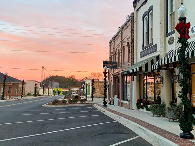 Sandersville's town center feels like stepping into a Norman Rockwell painting, complete with classic storefronts and small-town charm.