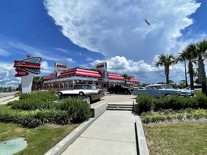 Sunliner Diner's retro exterior isn't just Instagram bait&mdash;it's a time machine that delivers you to an era when calories weren't invented yet.
