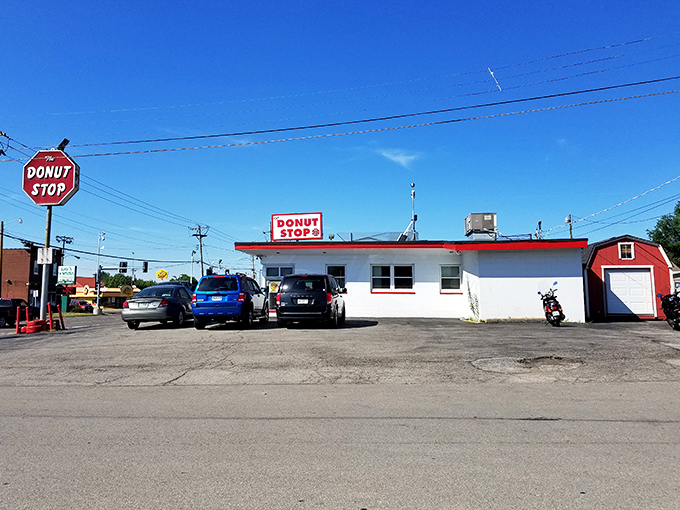 The Donut Stop's no-frills exterior hides a world of fried dough perfection. Sometimes the plainest packages hold the best gifts.
