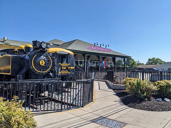 All aboard the flavor express! The Salted Rim's authentic locomotive makes this Ocean View restaurant impossible to miss.
