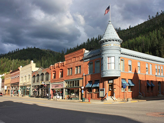 Wallace's historic buildings huddle beneath forested mountains, a silver mining town that struck gold in preservation.