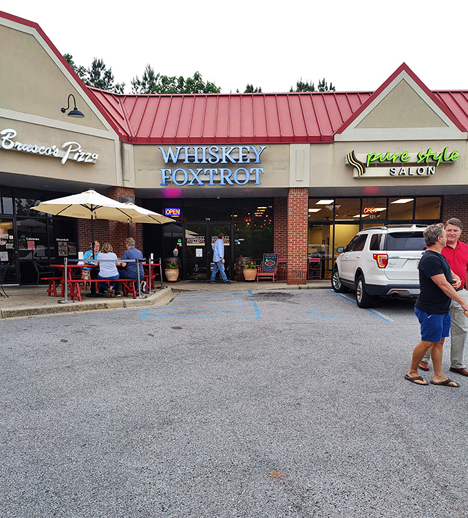 Whiskey Foxtrot's outdoor seating invites you to enjoy your burger in the Alabama sunshine&mdash;no military code needed to decode its deliciousness.