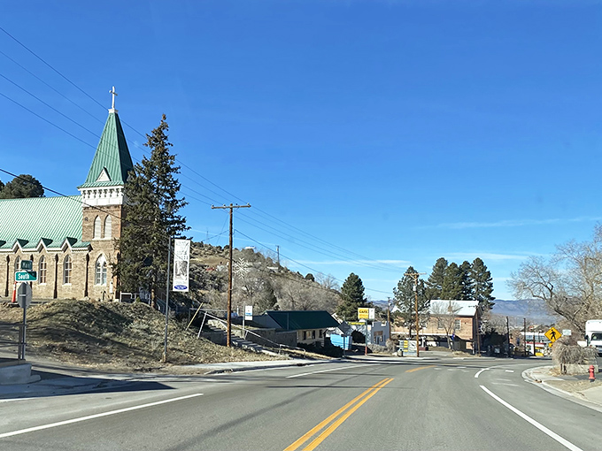 Fall colors frame this historic mining town like nature's own Instagram filter. No cell service, but who needs it?