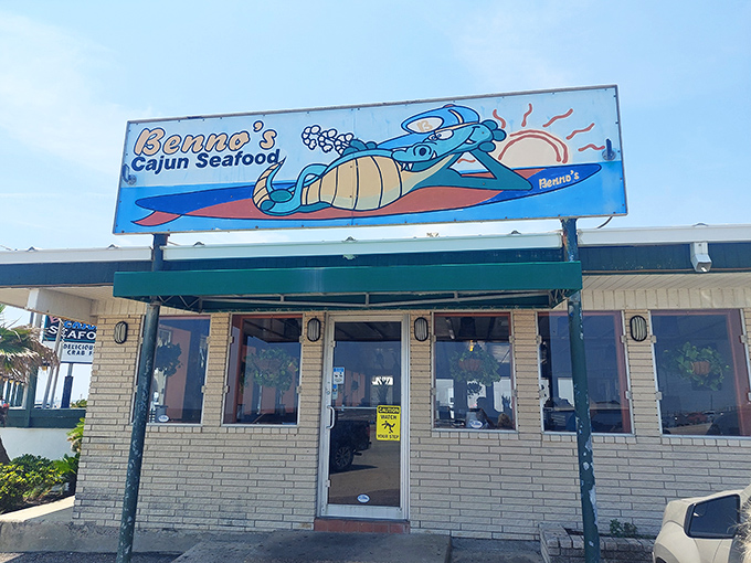 The palm trees frame Benno's like nature's own welcome sign. Inside, Cajun seafood awaits with no pretense, just flavor.
