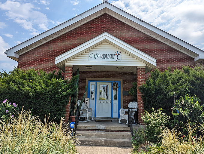 Cafe Appalachia: That blue door isn't just an entrance&mdash;it's a portal to comfort food heaven, where every bite tells a story of Appalachian heritage.