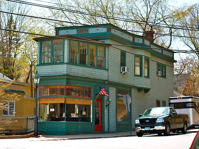 Leafy trees create a natural canopy over Chester's charming downtown, where every storefront tells a different story.
