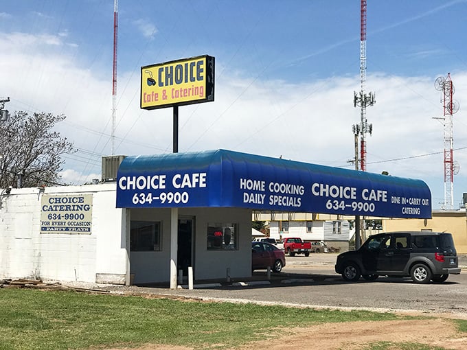 Blue awnings and yellow walls &ndash; Choice Cafe doesn't need fancy decor when the food speaks this loudly.
