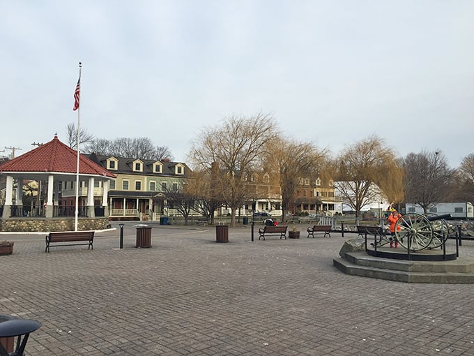 This quaint village square looks like it wandered out of a New England painting and settled comfortably along the Hudson.
