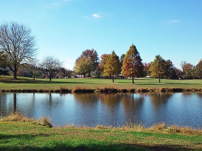Sunset bathes the community sports field in golden light&mdash;just one of Dunbar's free recreational spaces that make retirement sweeter.