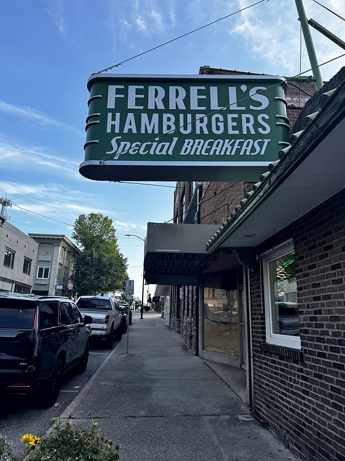 That "Special Breakfast" mention on Ferrell's sign is like finding out your favorite band also writes poetry—a delightful bonus.