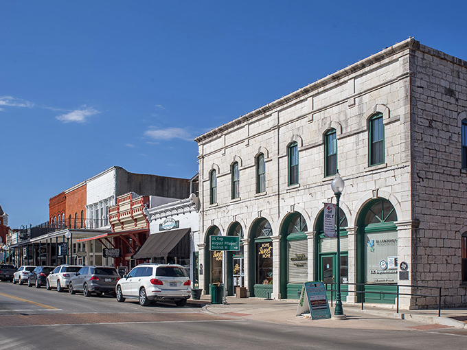 Gothic architecture meets Texas sensibility in Granbury's downtown, where Social Security checks feel downright bountiful.
