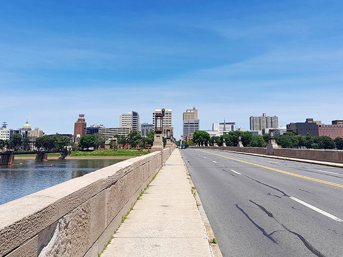 The Market Street Bridge connects Harrisburg's walkable downtown to affordable neighborhoods, making this riverside capital accessible on a fixed income.