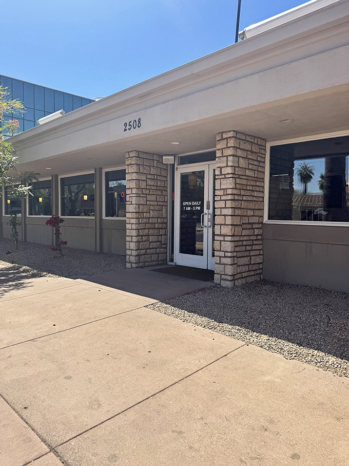 Simple brick columns and desert landscaping hide culinary treasures that'll make you forget you ever considered skipping breakfast.