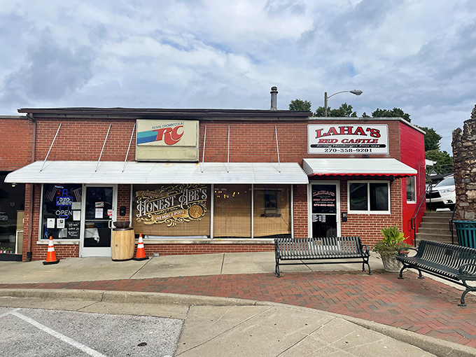 The Red Castle sign promises burger nobility in Hodgenville, and trust me, these sliders deliver a royal feast.