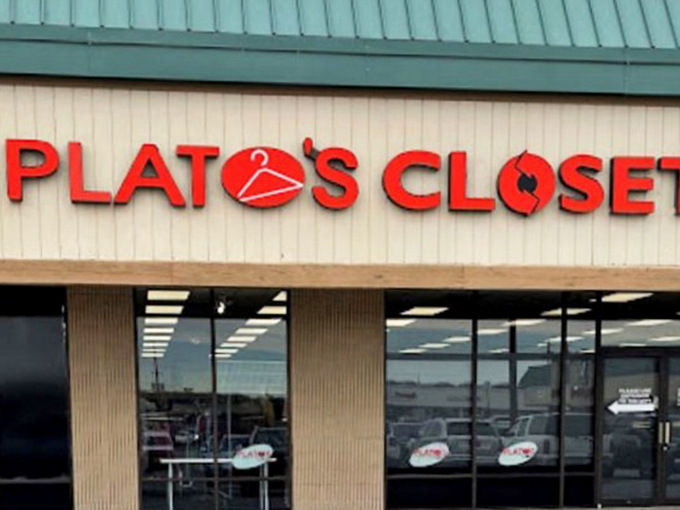 The familiar red lettering of Plato's Closet signals what treasure hunters already know: behind those doors, designer deals await at prices that won't trigger a credit card alert.