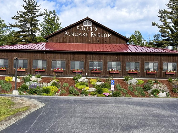 The flower boxes beneath every window at Polly's aren't just pretty&mdash;they're a promise that the same attention to detail goes into every pancake.