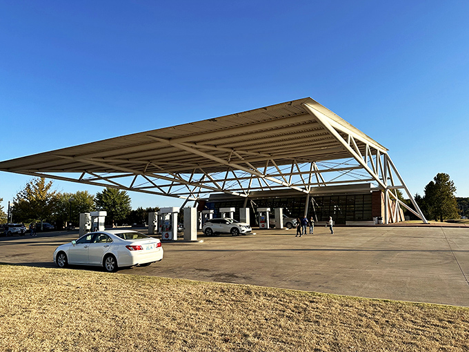 Modern meets roadside Americana at Pops 66, where even getting gas becomes an Instagram moment.