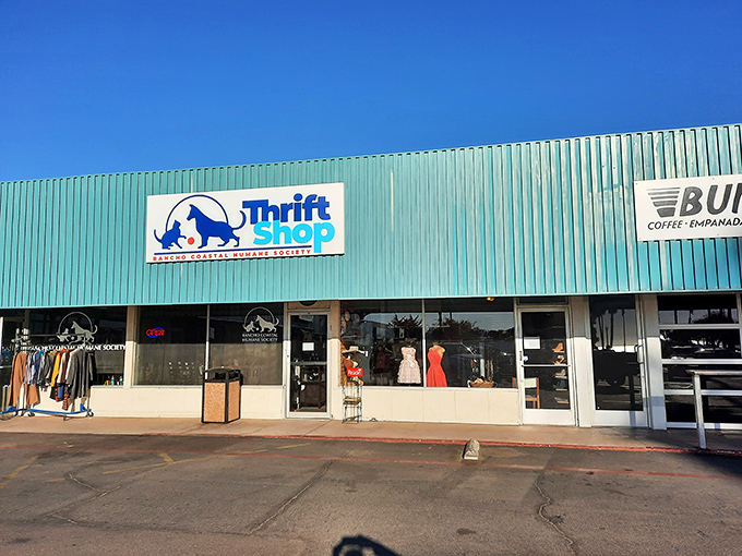 That playful blue dog logo says it all&mdash;shopping here means scoring beach-town bargains while supporting animal rescue efforts.
