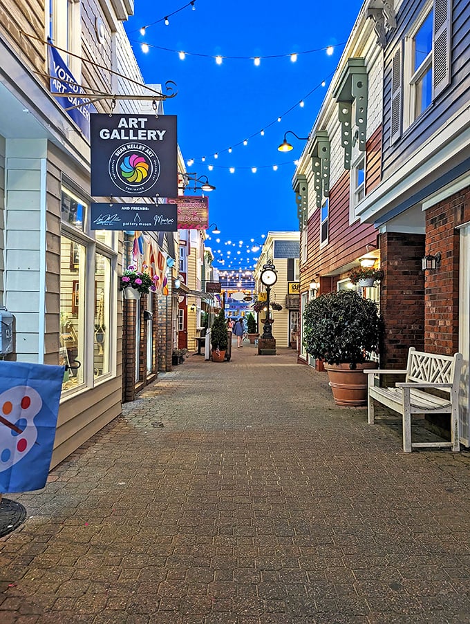 String lights create magic over Rehoboth's walkable streets&mdash;where off-season living turns this beach paradise into an affordable haven.
