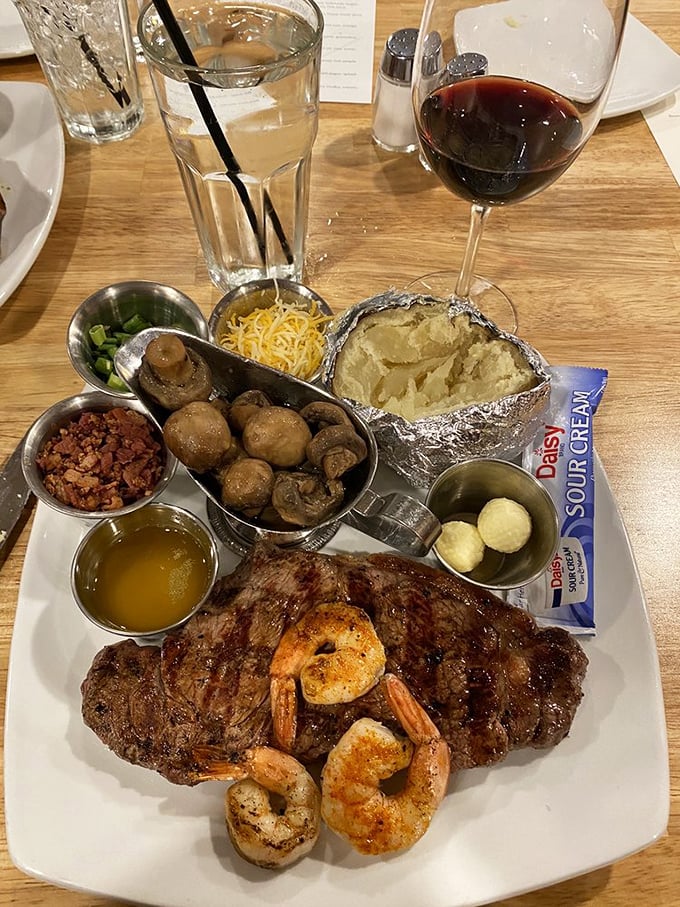 The steak and shrimp combo that answers the age-old question: "Why choose between land and sea when you can have the best of both worlds?"
