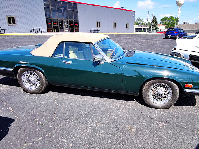 British racing green meets open-air freedom. This Jaguar XJS convertible reminds us of a time when cars weren't just vehicles, but statements of personal style.