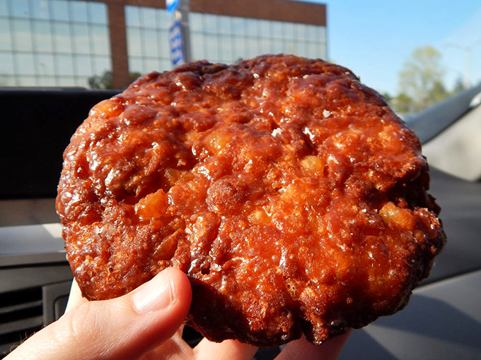 The legendary apple fritter, displaying its caramelized nooks and crannies like geological wonders. Scientists should study how something this simple becomes transcendent.