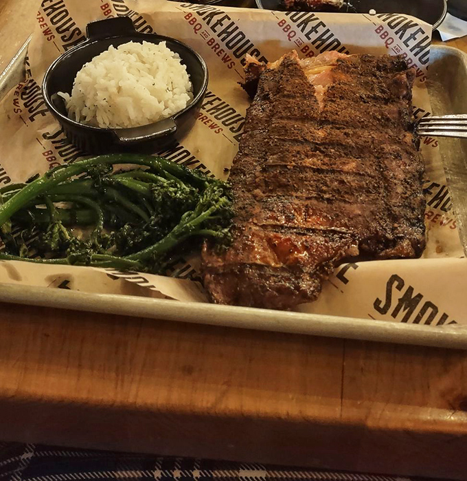 Ribs with that perfect bark, tender broccolini, and creamy mashed potatoes. The holy trinity of comfort on a single tray.