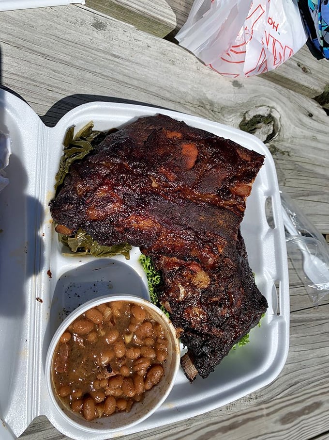These ribs showcase the perfect marriage of smoke and spice that makes barbecue pilgrims weep with joy.