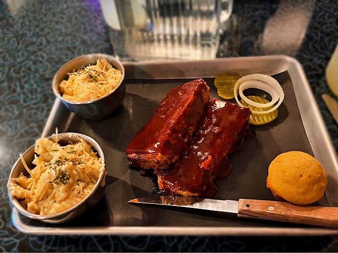 These baby back ribs don't just fall off the bone&mdash;they practically leap into your mouth, bringing along mac and cheese that's worth every delicious calorie.