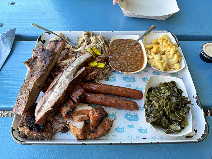 Behold the carnivore's dream canvas &ndash; ribs with the perfect bark, pulled pork with those heavenly "brownies," and sides that refuse to be upstaged.