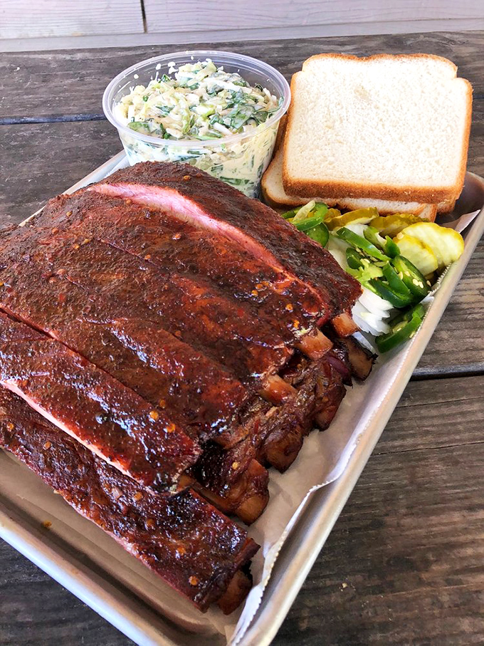 Behold the rack of ribs that launched a thousand road trips. That bark, that smoke ring, that glistening perfection &ndash; this is what barbecue pilgrims seek.