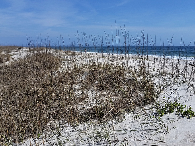 Beach footprints that won't last until dinner. The tide will erase all evidence of your visit, a humbling reminder of nature's gentle persistence.