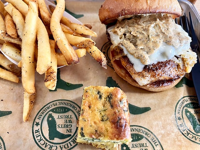 This blackened grouper Reuben isn't just breaking tradition&mdash;it's creating a new one worth following. The melty cheese and golden fries are just supporting actors.