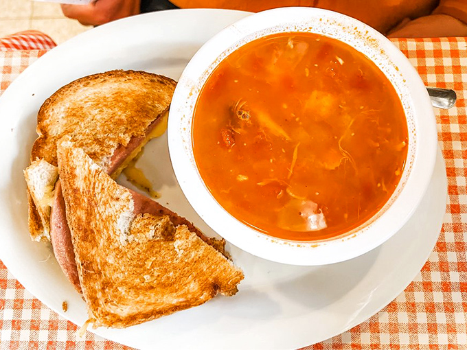Brunswick stew and a grilled cheese sandwich&mdash;the comfort food combo that makes you want to call your mother and thank her for teaching you about the good things in life.