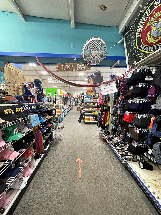 Welcome to the "Tiki Bar" section &ndash; because nothing says "I'm on vacation" like tropical-themed shopping in coastal Massachusetts.