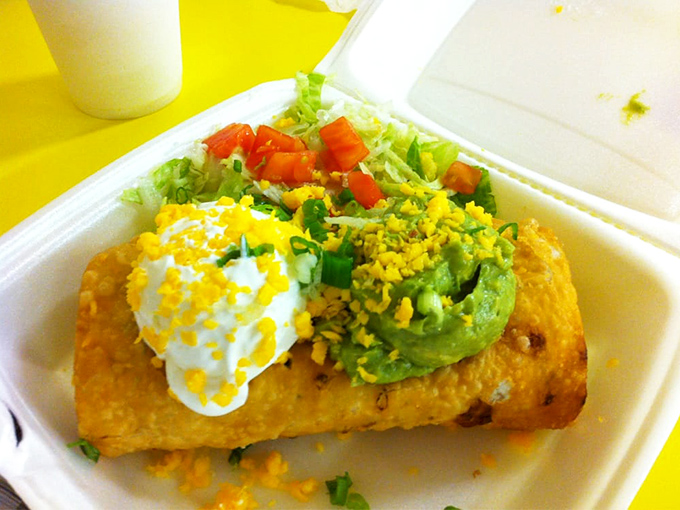Golden-fried perfection topped with cool sour cream and vibrant guacamole. This chimichanga isn't just a meal&mdash;it's a Phoenix institution on a plate.