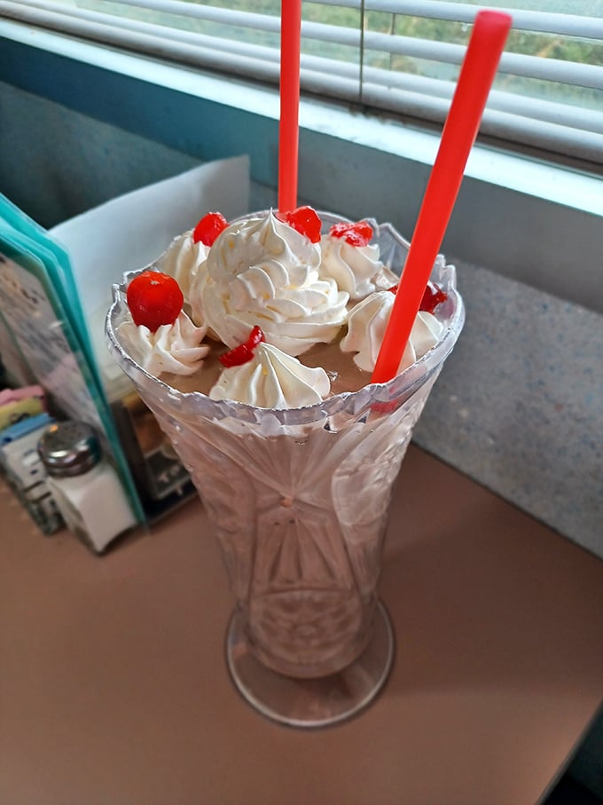 This isn't just a milkshake&mdash;it's an engineering marvel with whipped cream architecture that deserves its own area code.