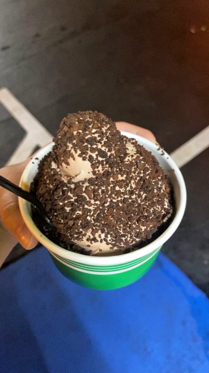 Chocolate custard crowned with chocolate crumbles&mdash;proof that sometimes more is more. This isn't dessert; it's therapy in a cup.