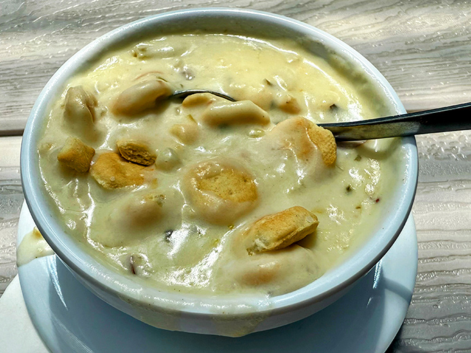 This isn't just clam chowder; it's a creamy ocean symphony in a bowl. Each spoonful tells stories of the Pacific's bounty.