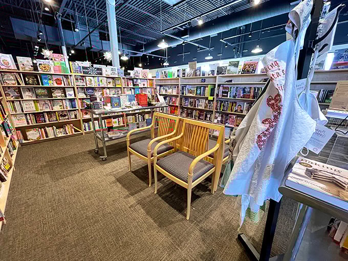 Books surround comfortable seating like old friends waiting for a reunion, inviting conversations that could last until closing time.