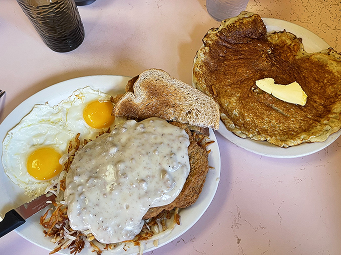 Behold the legendary country fried steak that's converted more skeptics than a traveling preacher.