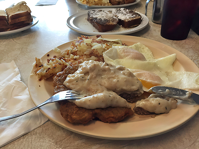 Country fried steak doesn't just share the plate with eggs and hash browns&mdash;it commands attention like Pavarotti at a karaoke night.