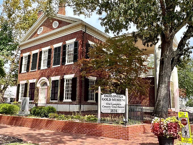 The Dahlonega Gold Museum occupies the 1836 courthouse, a brick testament to Southern architecture where history buffs can get their precious metal fix.
