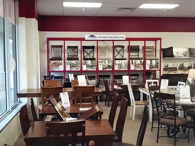 Dining chairs lined up like hopeful contestants on a reality show, each one auditioning to be the place where your family creates memories.