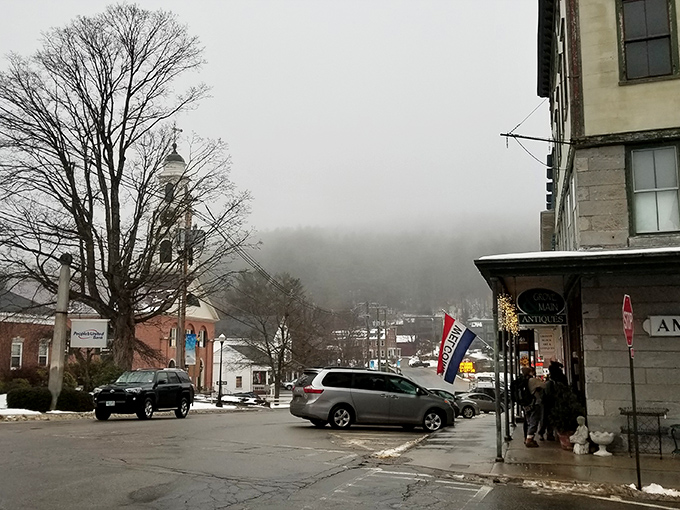On foggy days, Peterborough transforms into a mystical realm where church steeples emerge from the mist like lighthouses guiding antique hunters to shore.