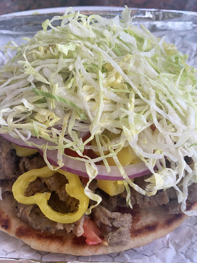 Behold the humble gyro&mdash;a perfect harmony of seasoned meat, fresh toppings, and that mountain of shredded lettuce that defies gravity.