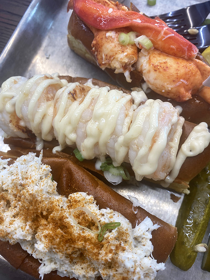 This lobster roll isn't just a sandwich&mdash;it's edible architecture. Layer upon layer of sweet meat, perfectly dressed and ready for its delicious destiny.