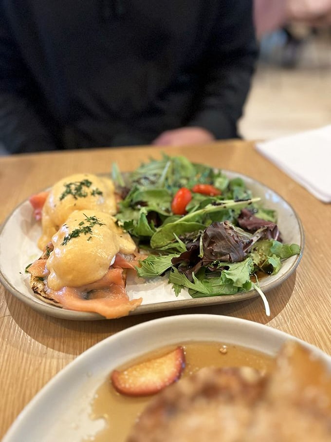 That salmon benedict isn't playing fair&mdash;perfectly poached eggs and a side salad that doesn't feel like punishment? Breakfast jackpot achieved.