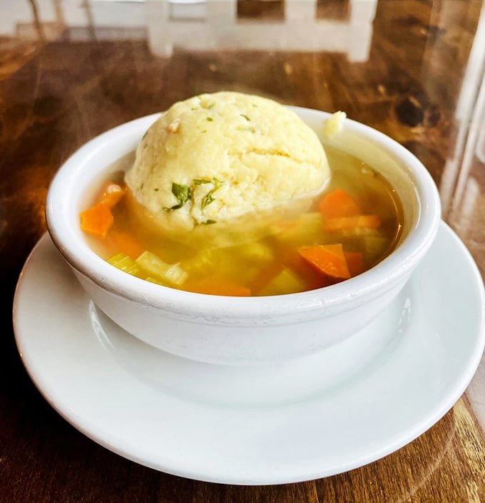 The star of the show: matzo ball soup that could make your grandmother jealous. That golden broth practically radiates healing powers.