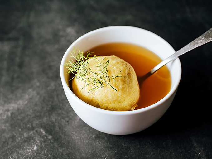 The star of the show: matzo ball soup that would make your grandmother both jealous and proud. Comfort in a bowl.